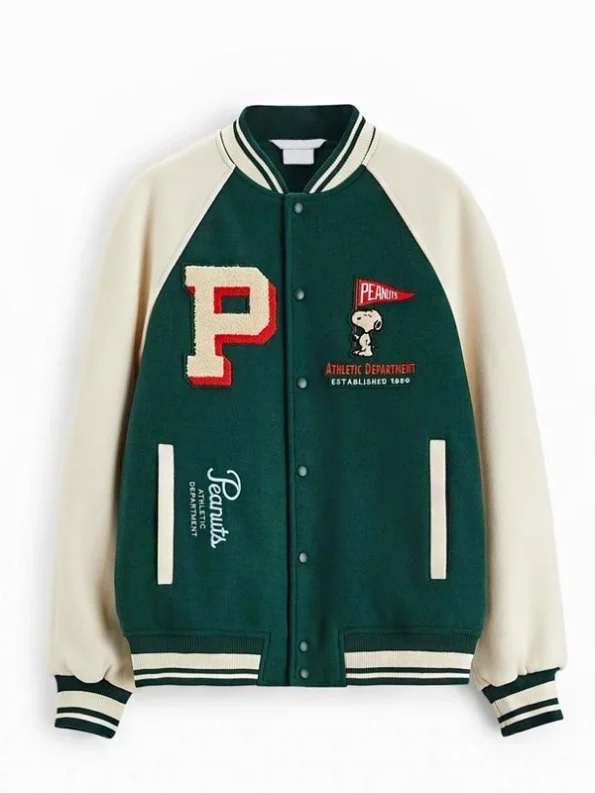 Peanuts Snoopy Vintage-Inspired Bomber Jacket